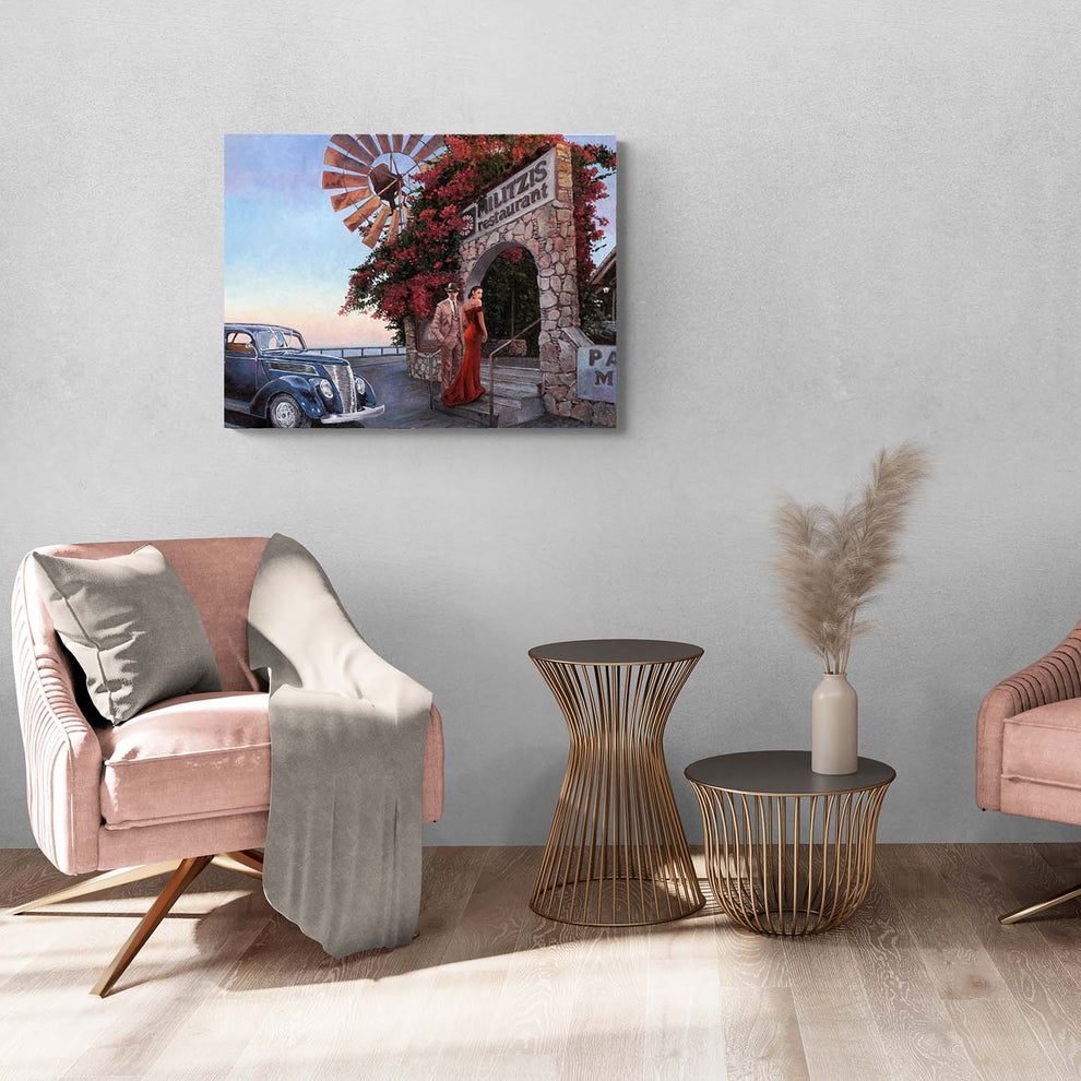 Militzis Restaurant Larnaca, an oil painting by Theo Michael – Art by ...